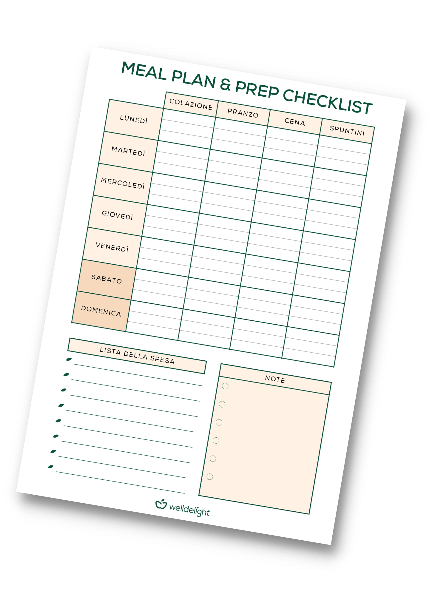 Meal Plan & Prep Checklist – WellDelight
